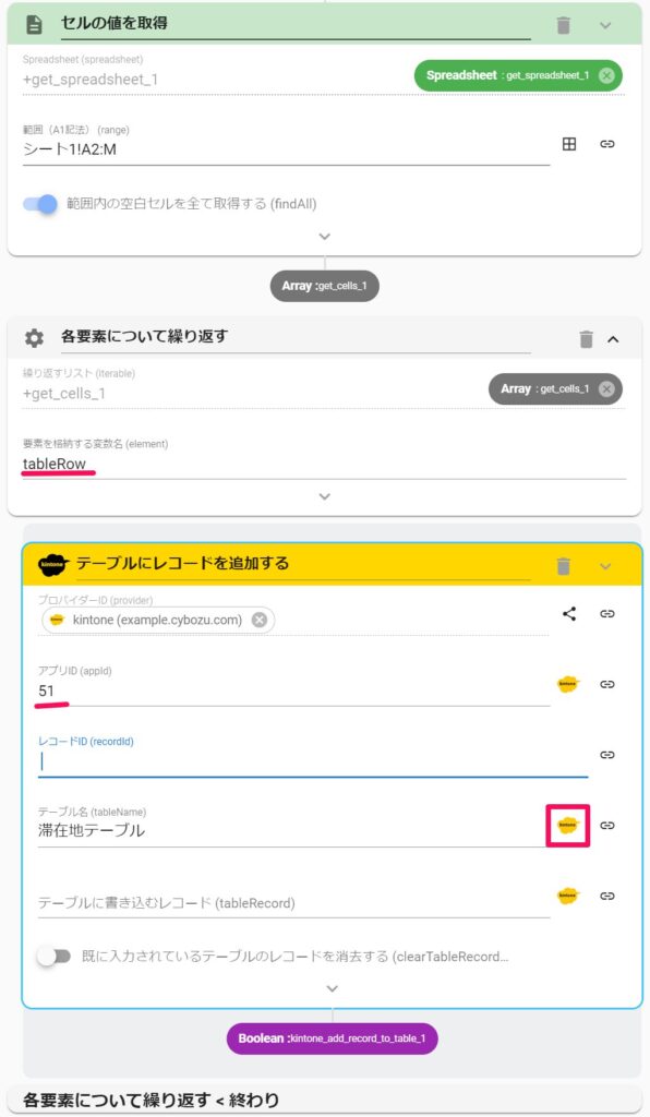 kintoneのテーブルに行を追加する – AUTORO Help Center